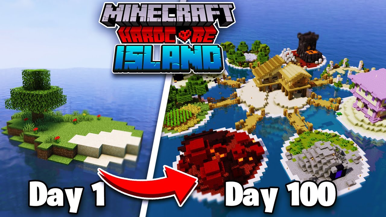 I Survived 100 Days On A Deserted Island In Minecraft Hardcore ...
