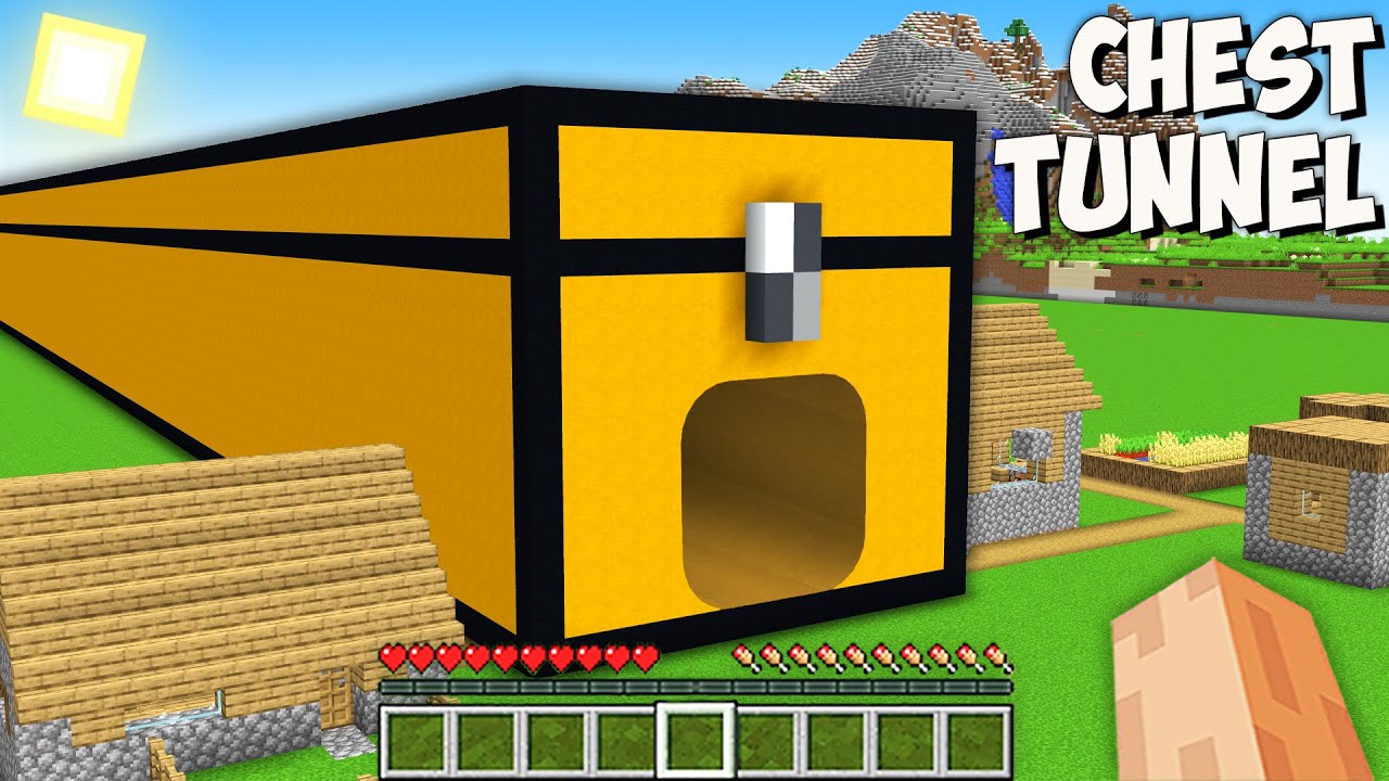 I found THE LONGEST TUNNEL INSIDE CHEST in Minecraft! This is GIANT ...