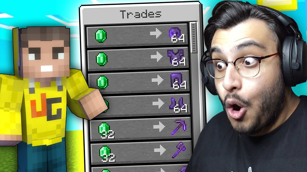 MINECRAFT BUT YOUTUBERS TRADE OP ITEMS | RAWKNEE - Minecraft videos
