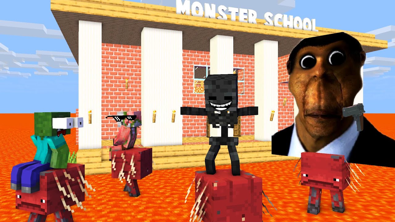 Monster School : BABY MONSTERS OBUNGA FACE FLOOR IS LAVA CHALLENGE ...
