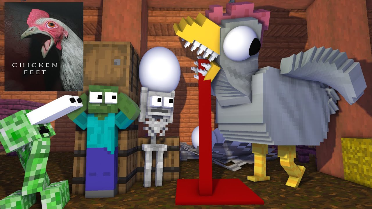 Monster School : GIANT KILLER CHICKEN HORROR CHALLENGE - Minecraft ...