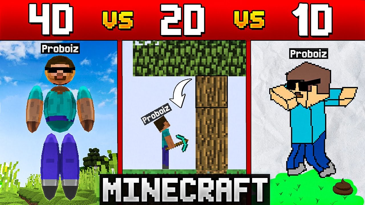 Playing Minecraft in 4D, 3D, 2D and 1D... - Minecraft videos