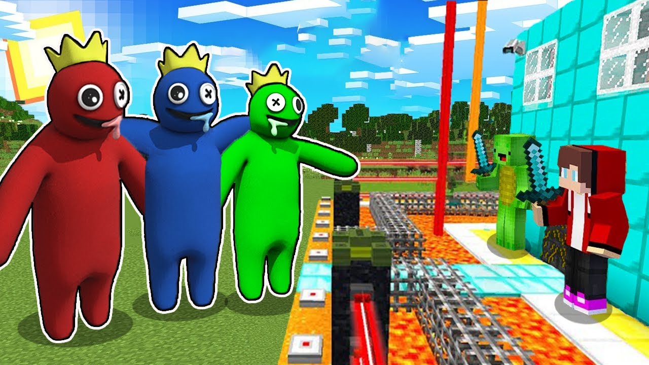 Rainbow Friends VS The Most Secure Minecraft House gameplay by Mikey and JJ (Maizen Parody ...
