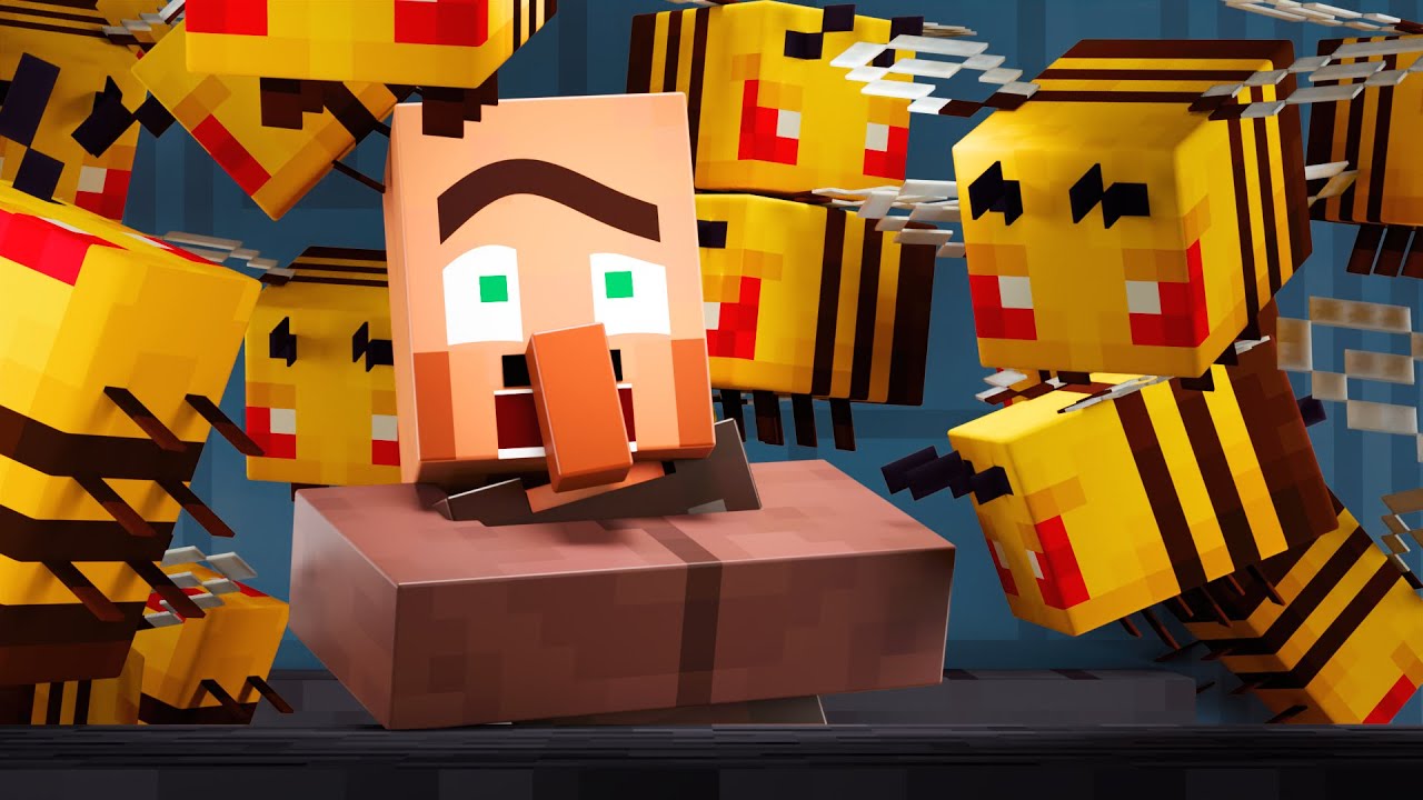 VILLAGER NEWS: BEES (MINECRAFT ANIMATION) #shorts - Minecraft videos