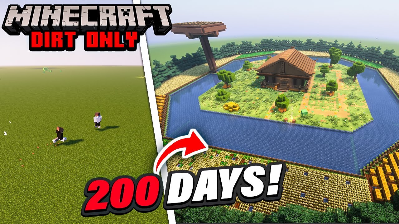 We Survived 200 Days on 3 LAYERS OF DIRT in Minecraft! - Minecraft videos