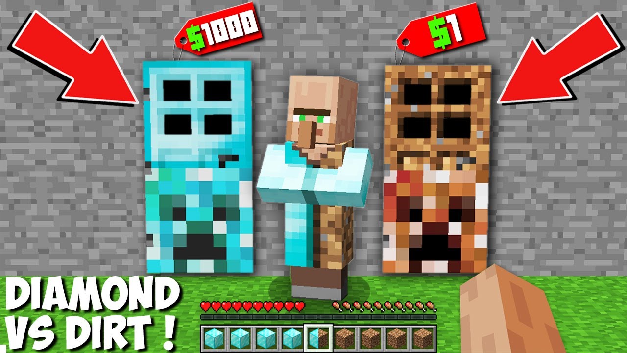 Which SUPER SECRET CREEPER DOOR TO BUY in Minecraft ? DIAMOND VS DIRT ...