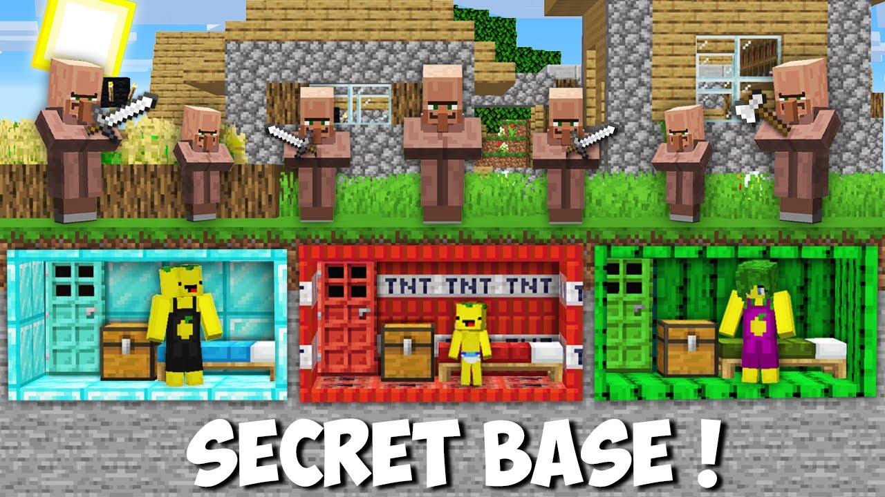 Which secret BUNKER WILL SAVE MY FAMILY FROM THE VILLAGERS in Minecraft ...