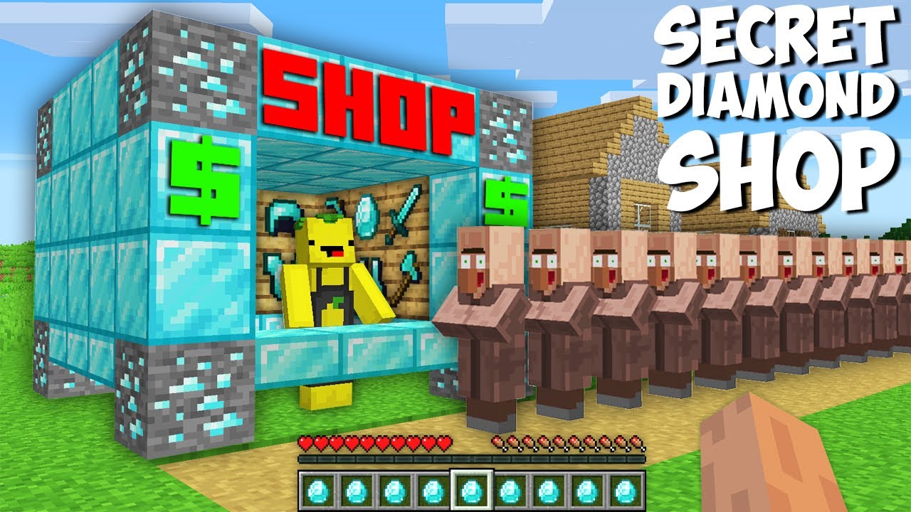 Why did I OPEN MY SECRET DIAMOND SHOP FOR VILLAGERS in Minecraft ! NEW ...