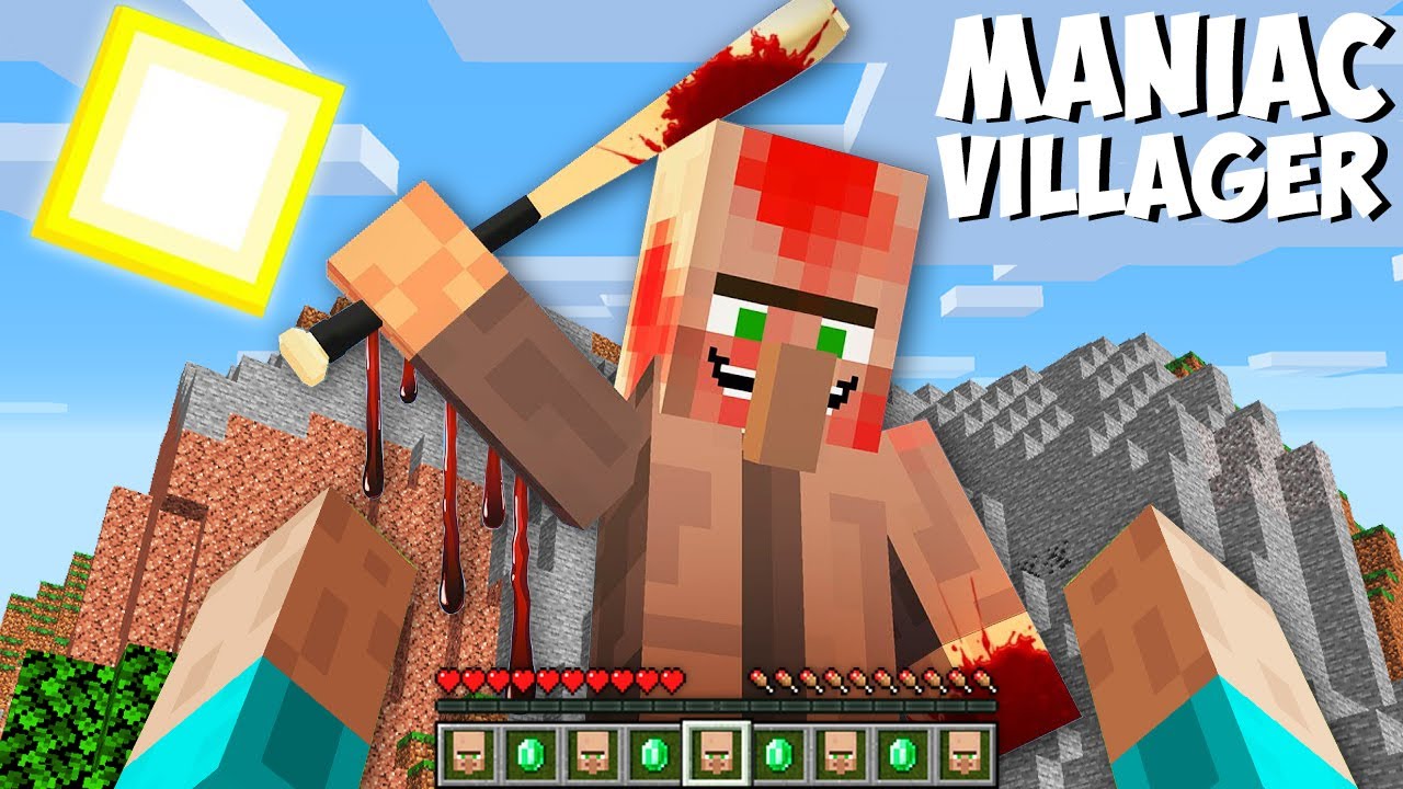 Why is the MANIAC VILLAGER KILLING ME in Minecraft ? SCARY VILLAGER ...
