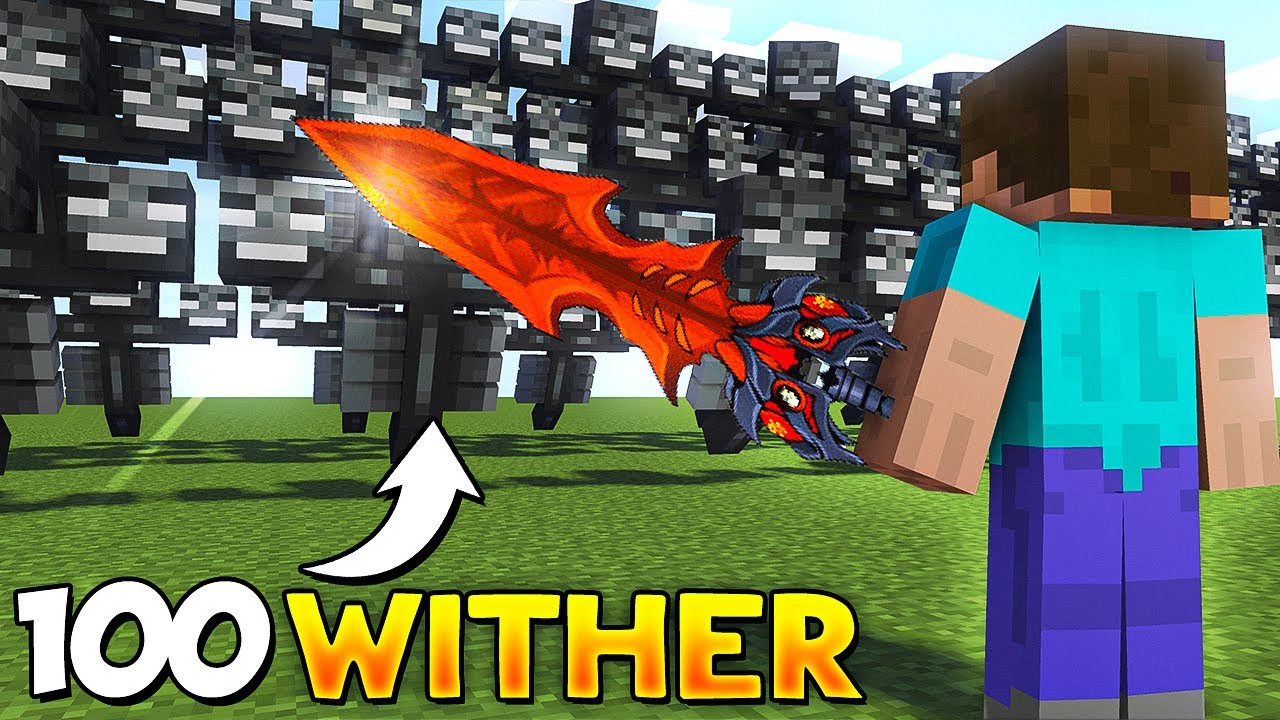 100 WITHER vs ME in MINECRAFT !! - Minecraft videos