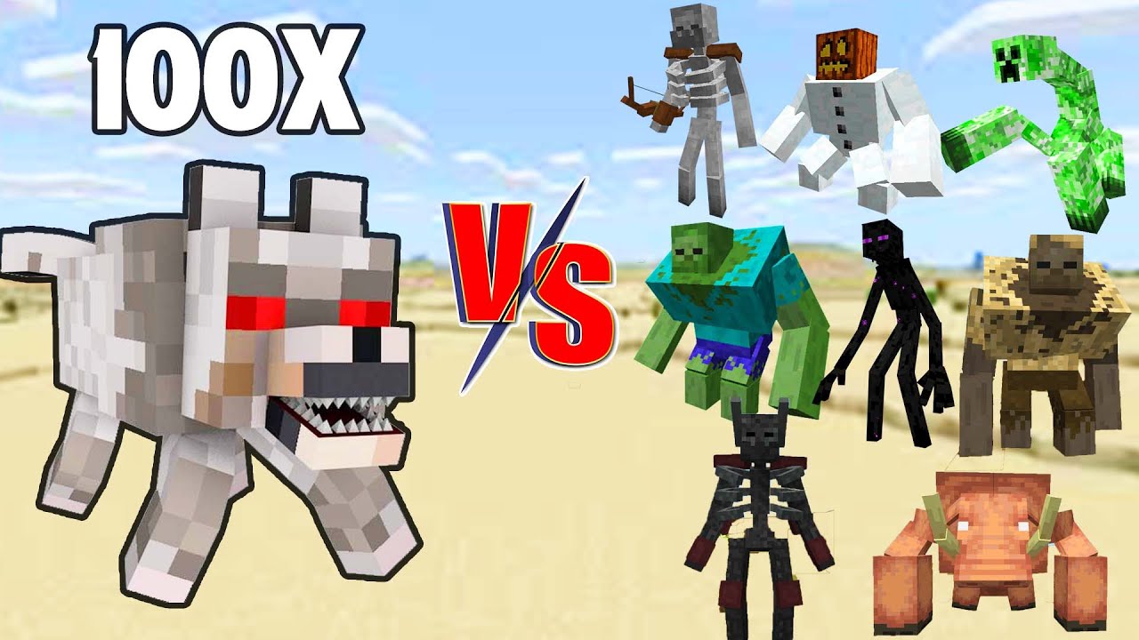 100 Wolf VS Mutant Beast in Minecraft - Minecraft videos