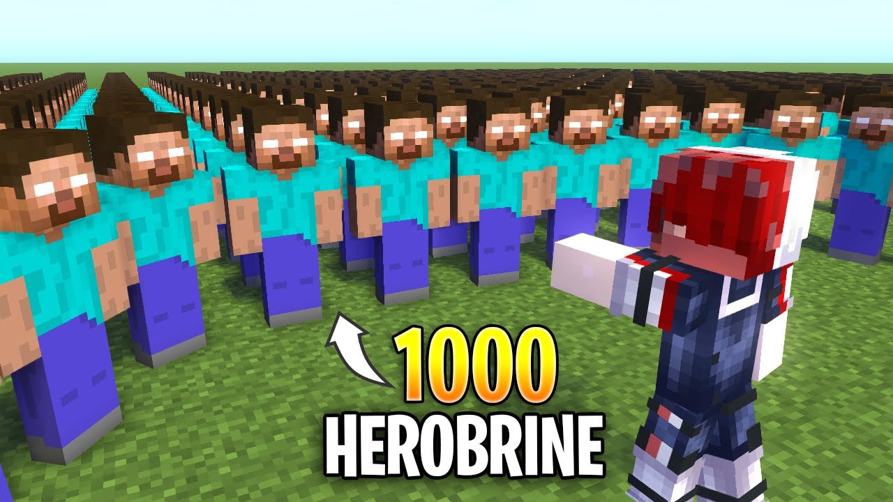 1000 Herobrine Vs Me in Minecraft... - Minecraft videos