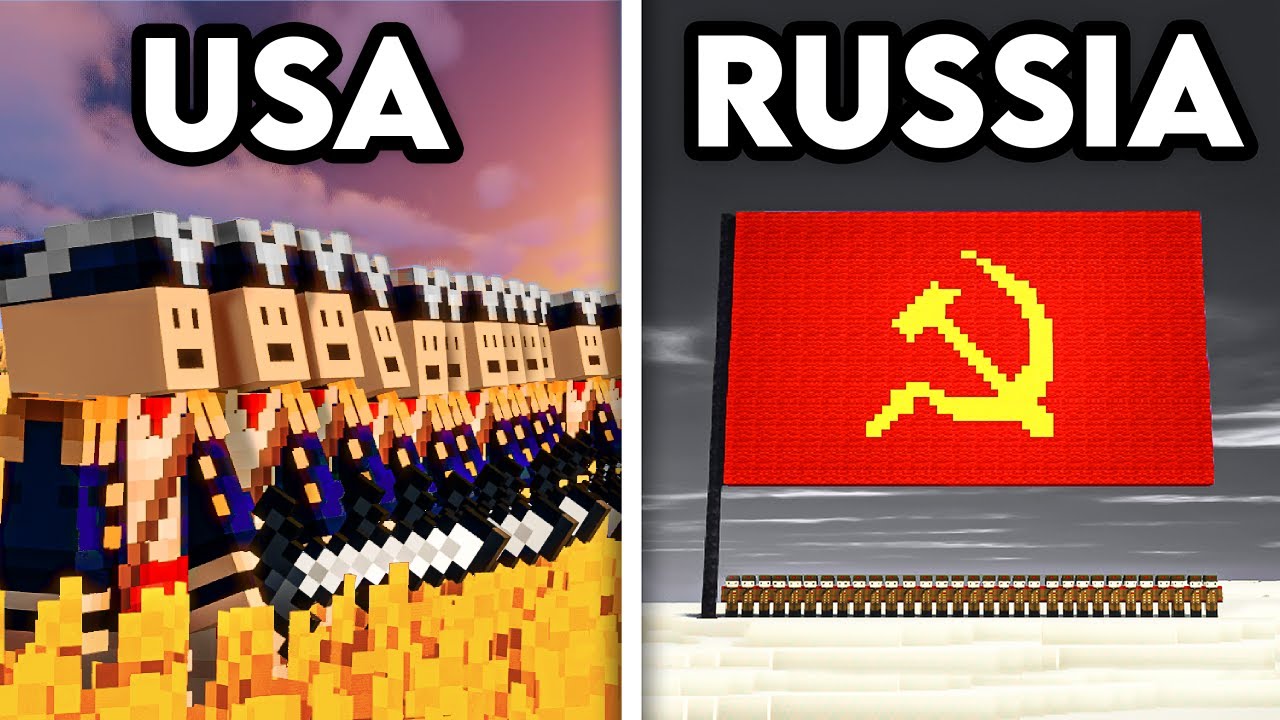 1000 People Simulate Countries in Minecraft - Minecraft videos