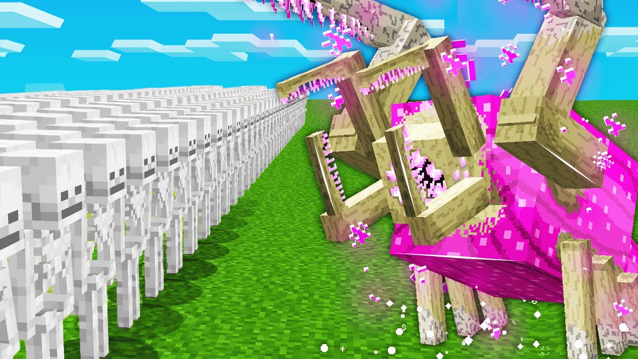 1000 SKELETONS vs ALIEN MONSTER (Minecraft Mob Battle) - Minecraft videos