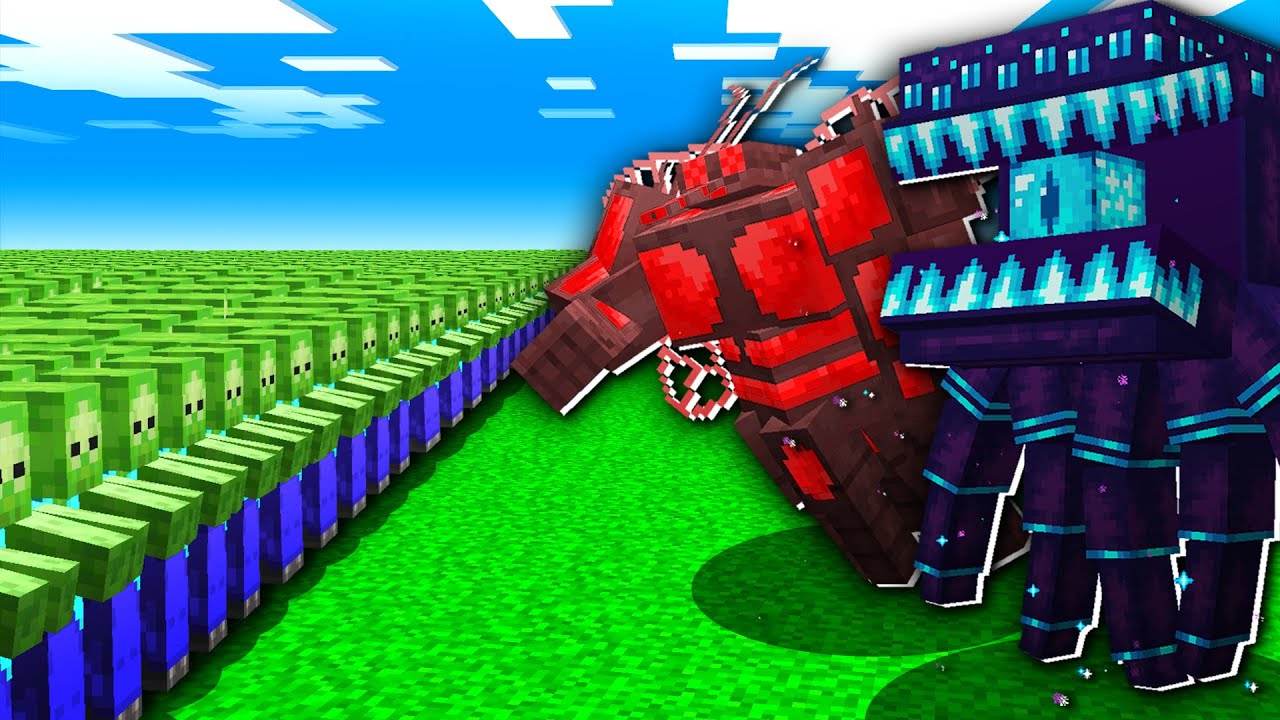 1000 Zombies vs OP BOSSES (Minecraft Mob Battle) - Minecraft videos