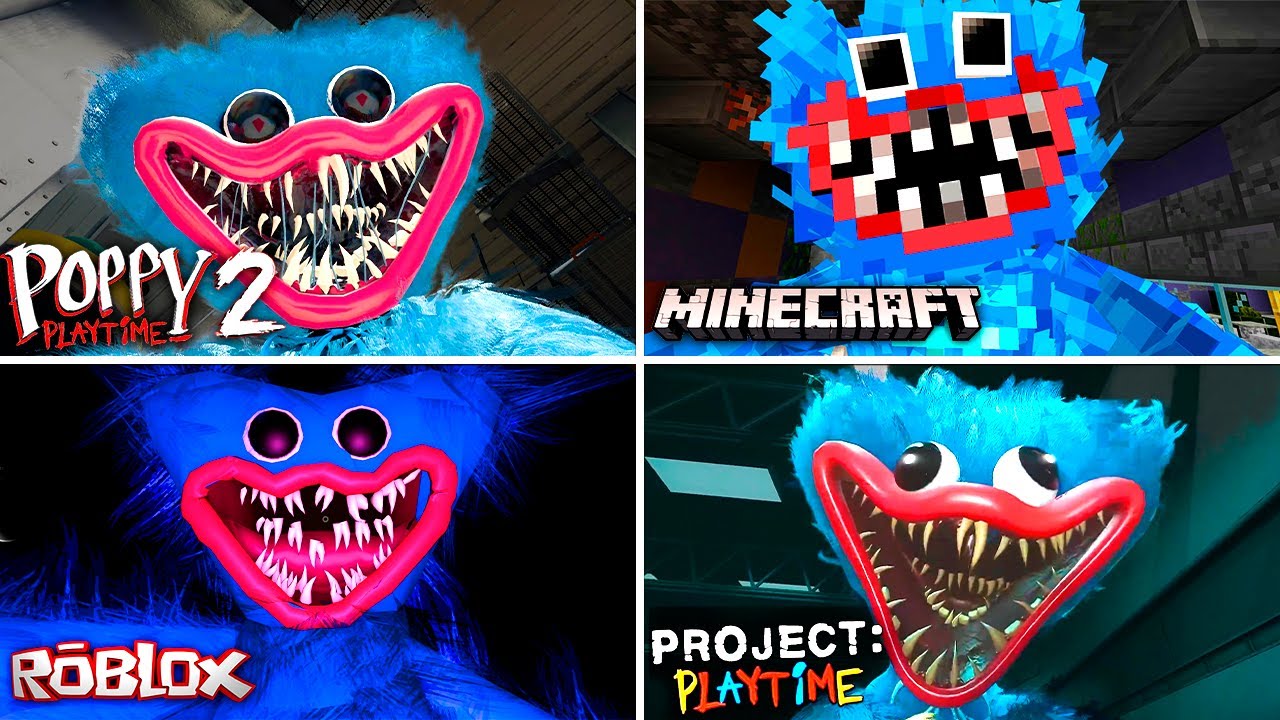 Evolution of Huggy Wuggy in all games - Project Playtime, Minecraft, Roblox, Poppy playtime 2 ...
