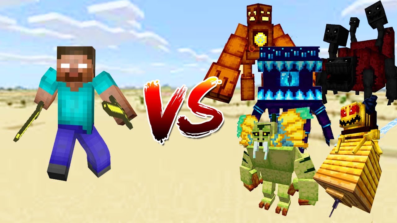 Herobrine VS Astemir's Forestcraf Bosses in Minecraft - Minecraft videos