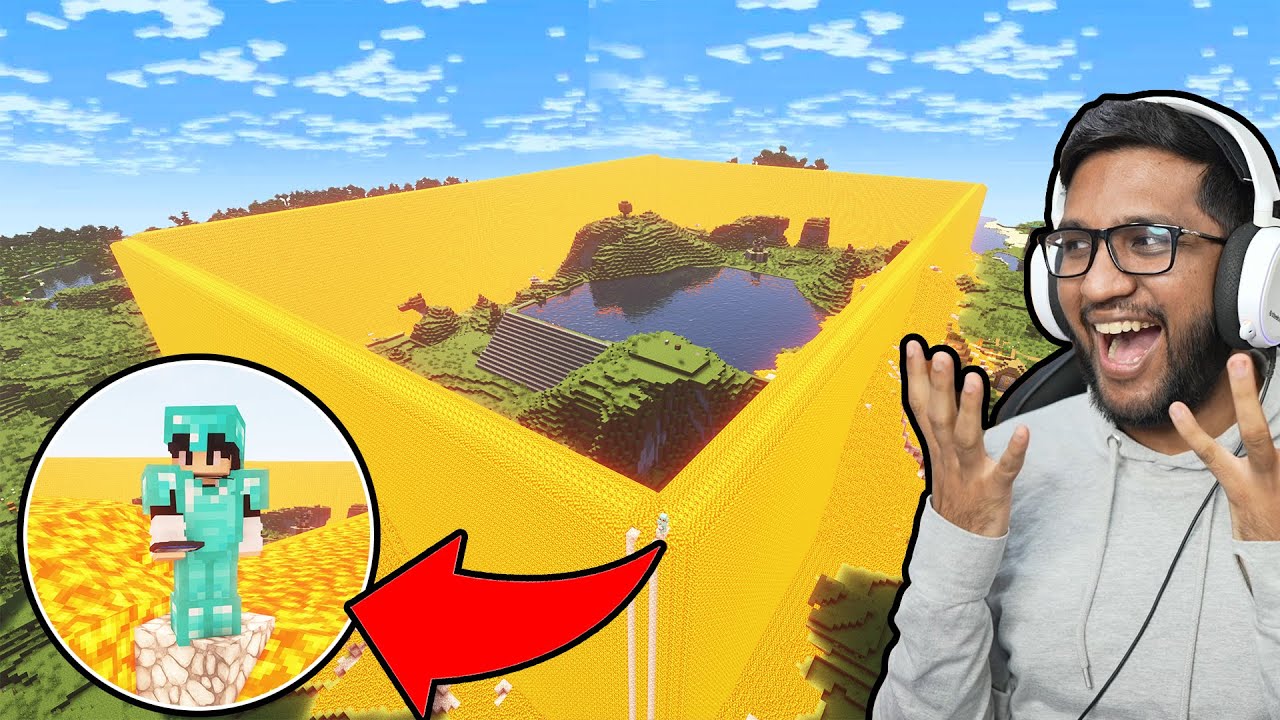 I BUILT THE BIGGEST WALL USING JUST LAVA AND WATER ! (Minecraft ...