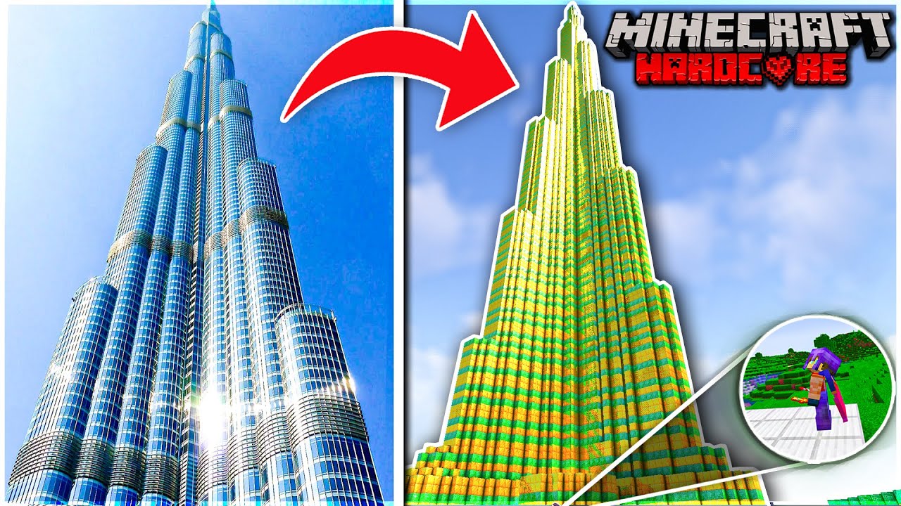 I Build BURJ KHALIFA In Minecraft Hardcore! - Minecraft videos