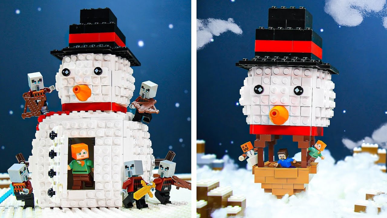 I Built A Giant Snowman House in Minecraft from LEGO - Building LEGO ...