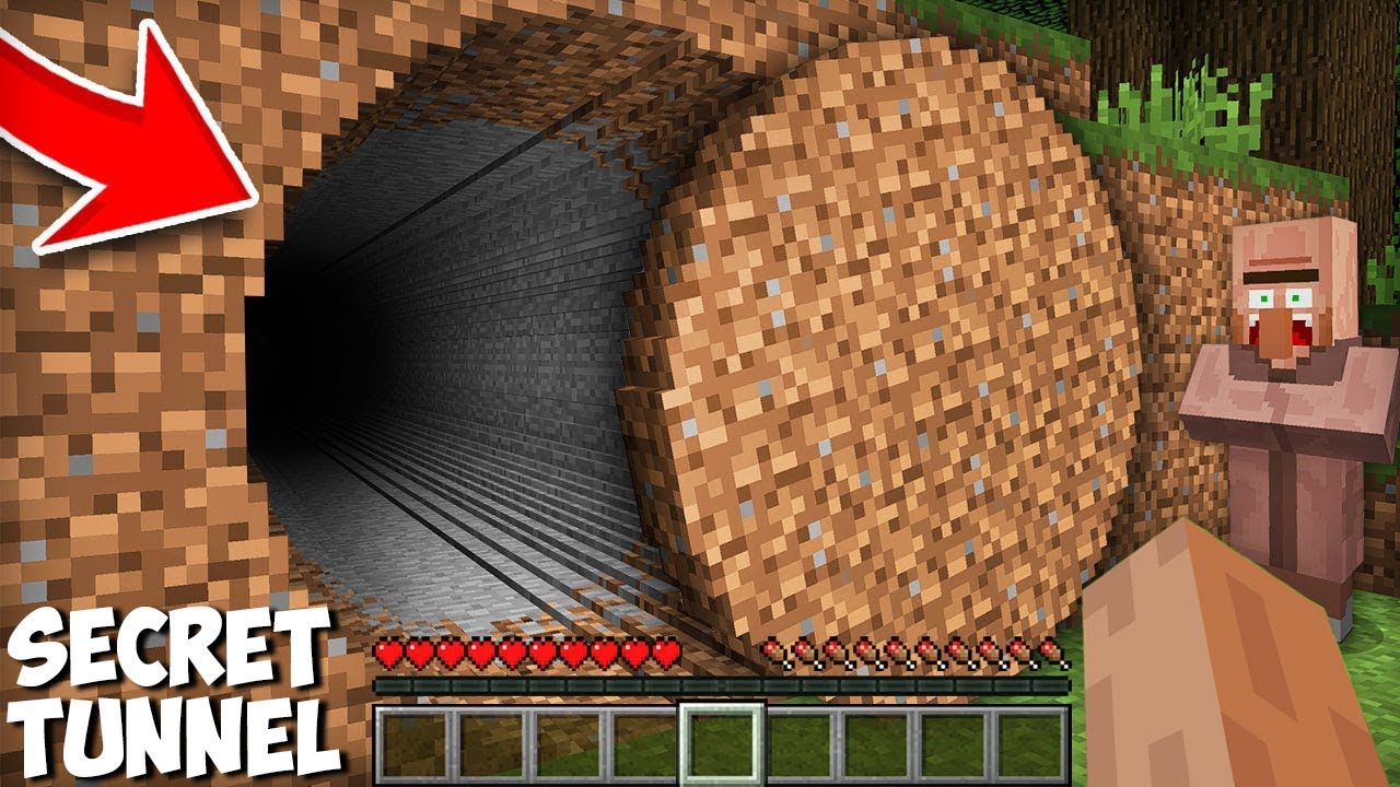 I found SECRET HIDDEN TUNNEL in Minecraft ! WHAT DOES THIS TUNNEL LEAD ? - Minecraft videos