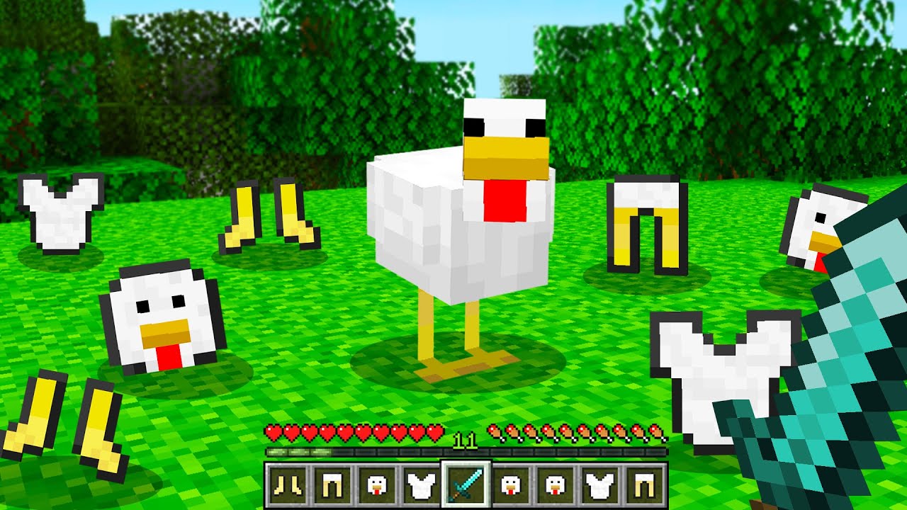 Minecraft BUT Chickens Drop Their Armor... - Minecraft videos
