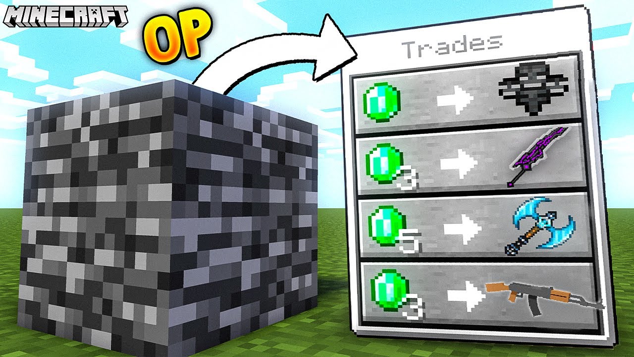 Minecraft But Blocks Trade EPIC ITEMS! - Minecraft videos