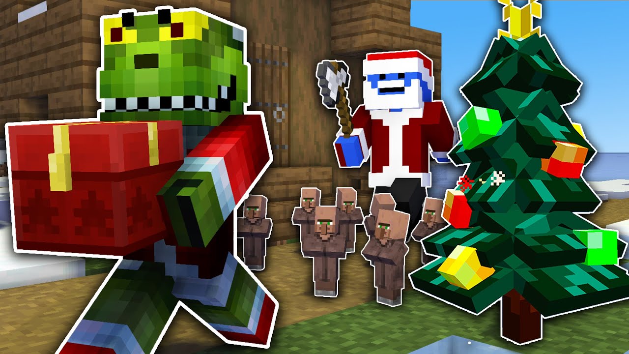 Minecraft Manhunt, But I Steal Presents From Kids... - Minecraft videos