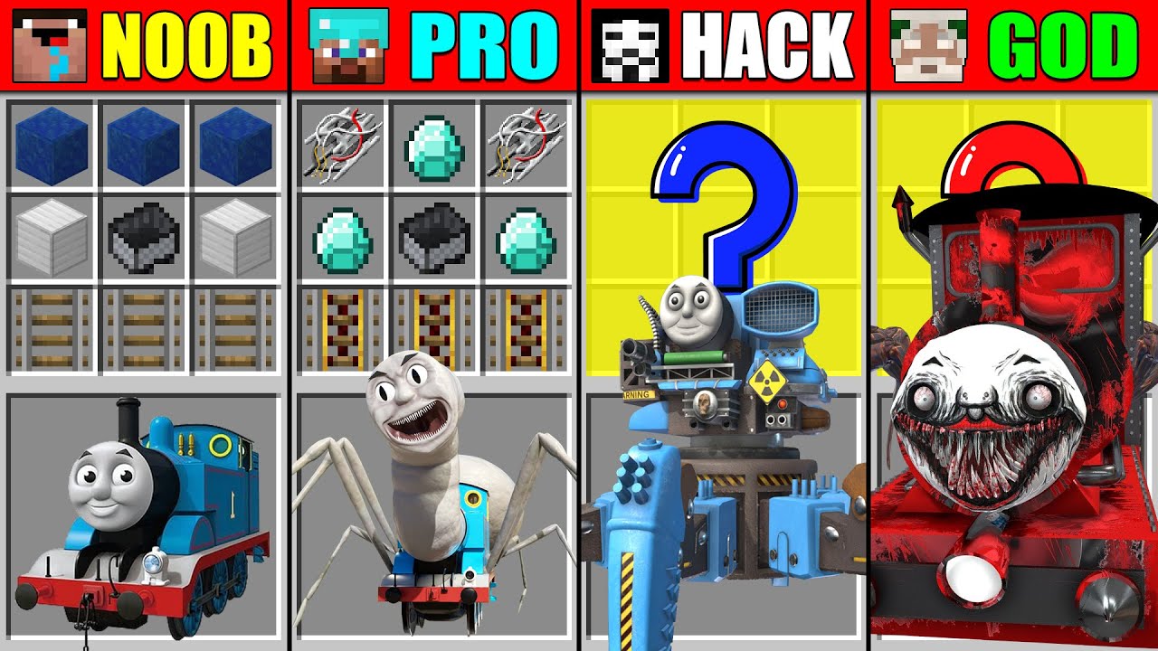 Minecraft NOOB vs PRO vs HACKER vs GOD Choo-Choo Charles CRAFTING ...