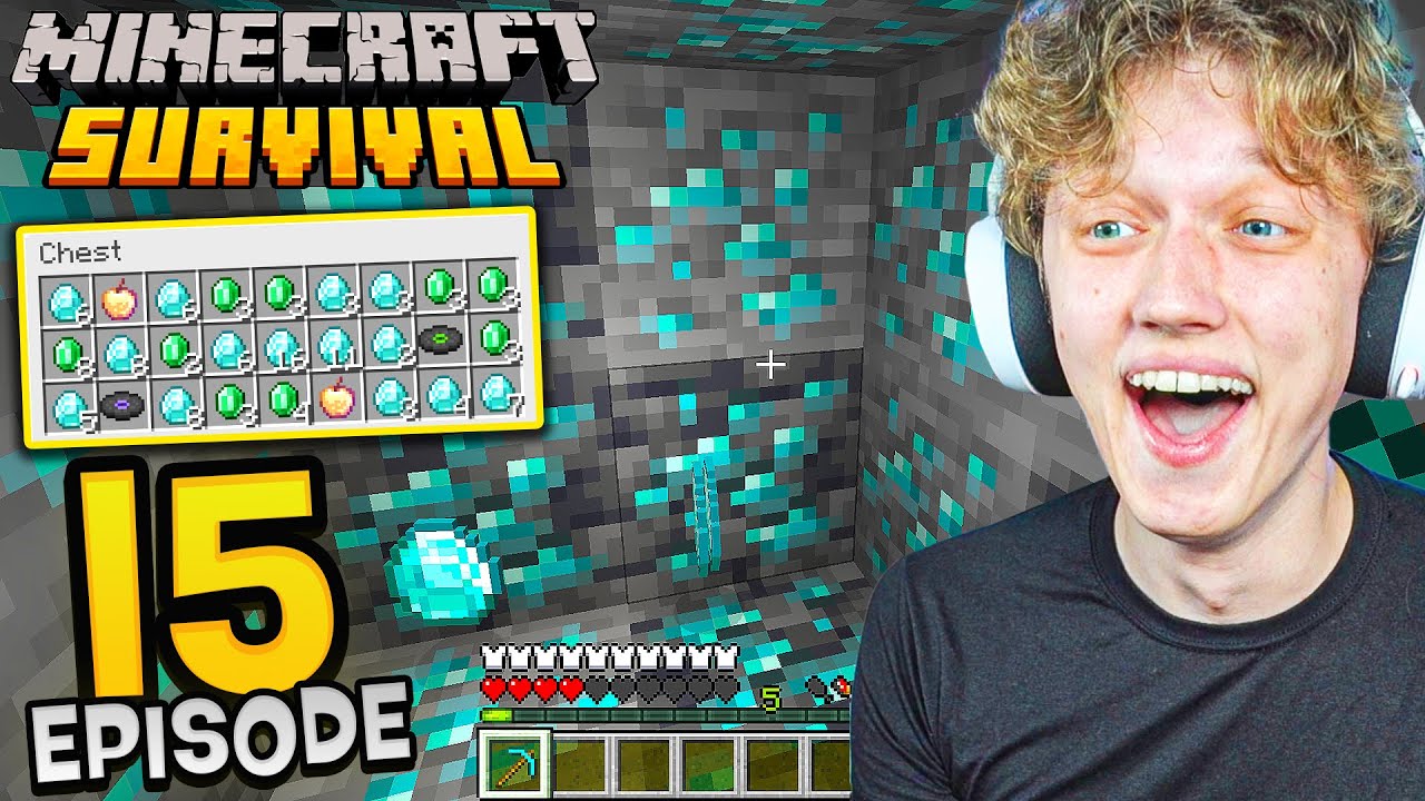 Minecraft Survival #15 - MINING FOR 1 HOUR! (so many diamonds) - Minecraft videos