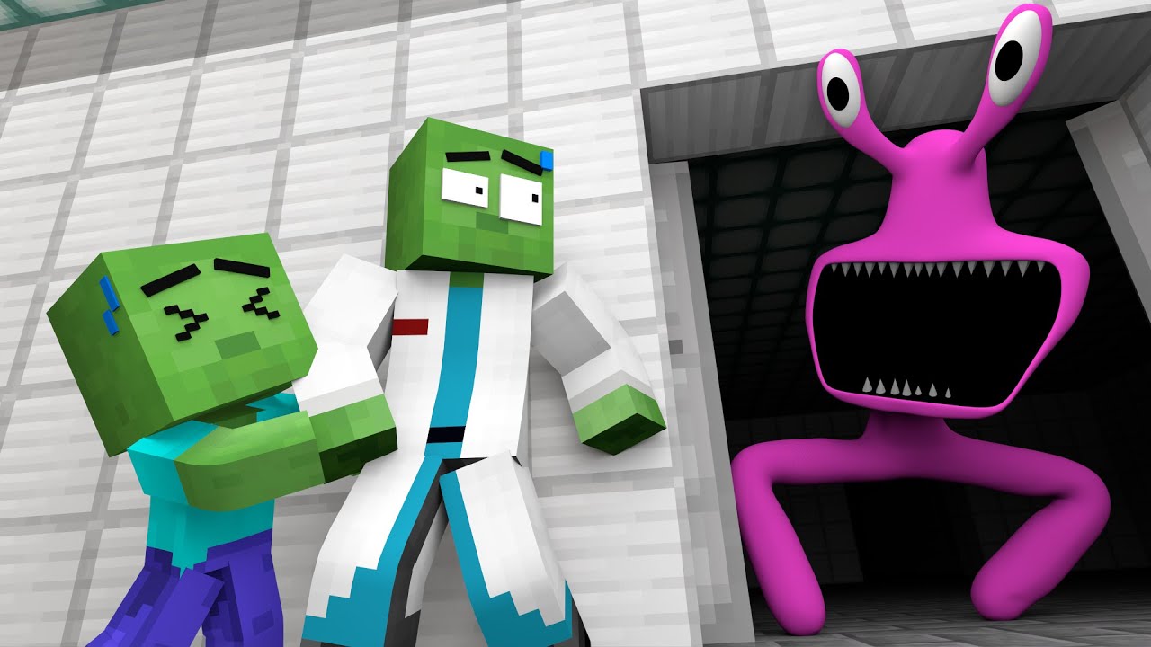 Monster School: The SAD Origin Of The Pink Rainbow Friend | Minecraft ...