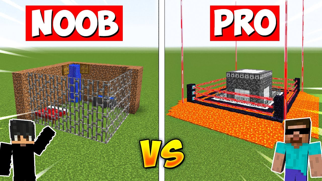NOOB vs PRO: SECURITY PRISON BUILD CHALLENGE in Minecraft - Minecraft videos