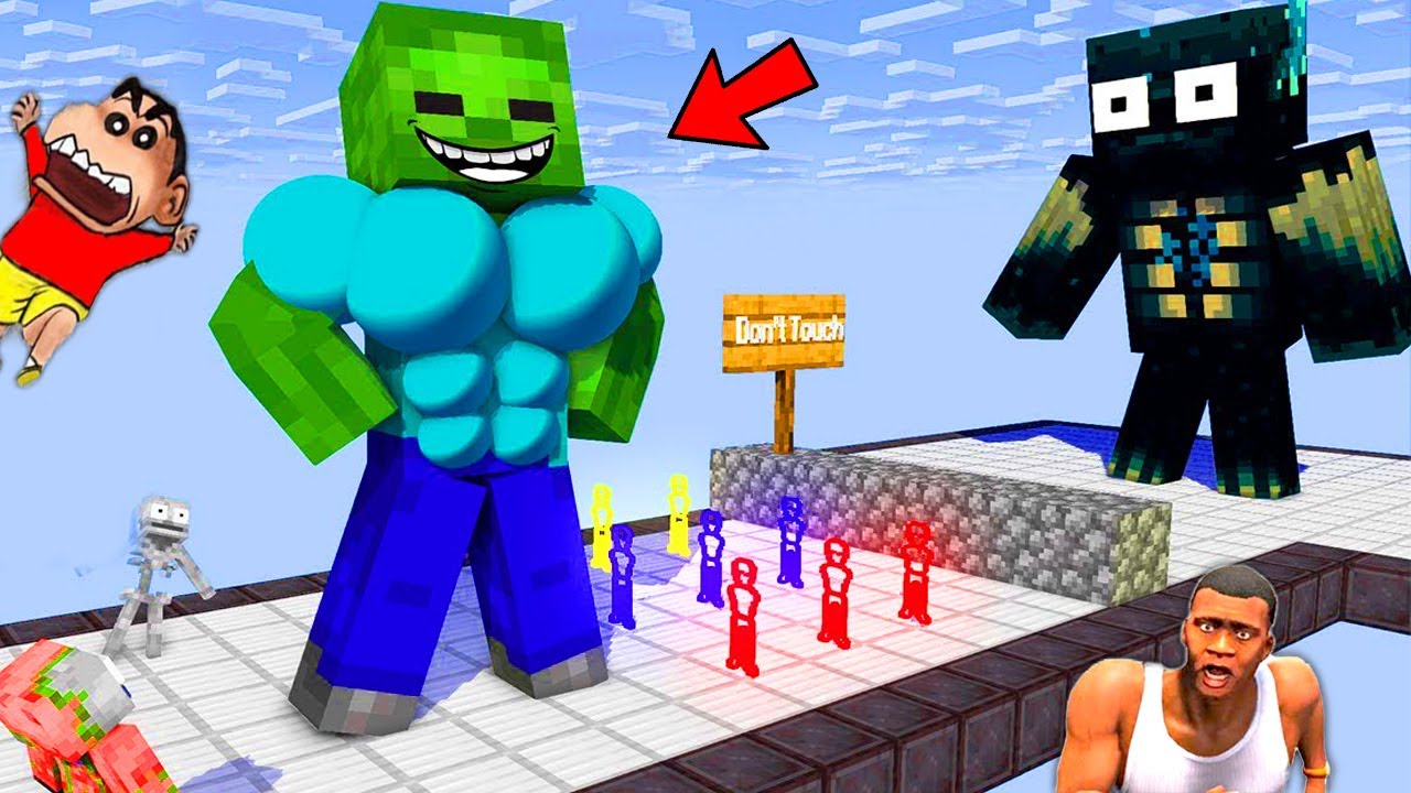 SHINCHAN and CHOP in MINECRAFT RUSH GAME - GIANT CRAFT MONSTER RUSH - NOOB vs PRO vs HACKER ...