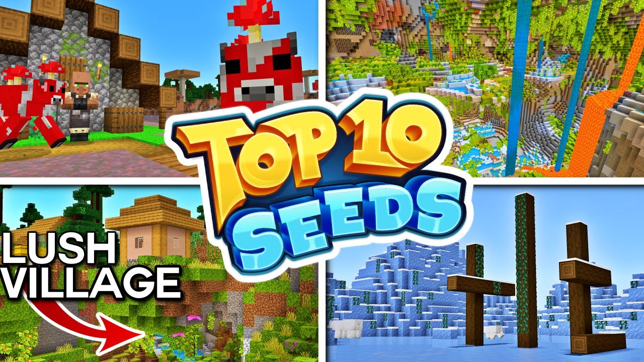 TOP 10 BEST NEW SEEDS For Minecraft Bedrock 1.17.34! (LUSH VILLAGE ...