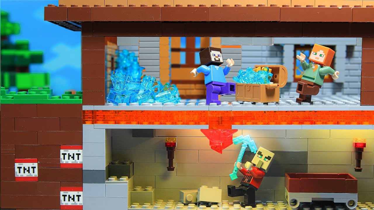 4 Ways to Steal Diamonds From The most Security House - LEGO Minecraft ...