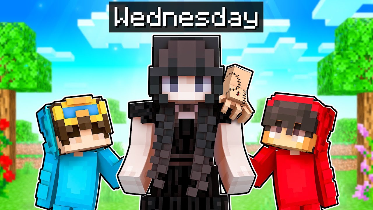 Adopted by WEDNESDAY in Minecraft! - Minecraft videos