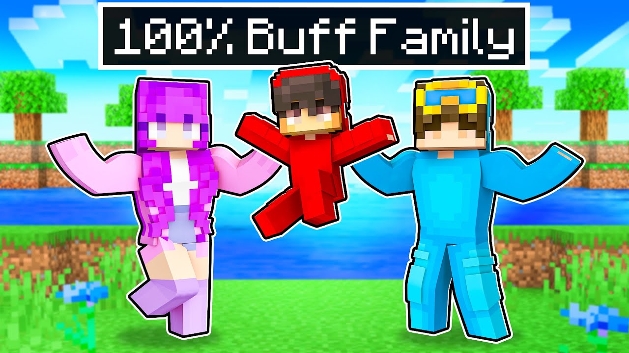 Adopted by a BUFF FAMILY In Minecraft! - Minecraft videos