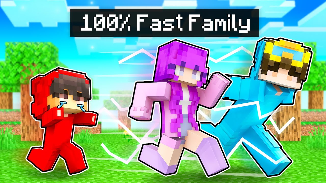 Adopted by the FASTEST FAMILY in Minecraft! - Minecraft videos