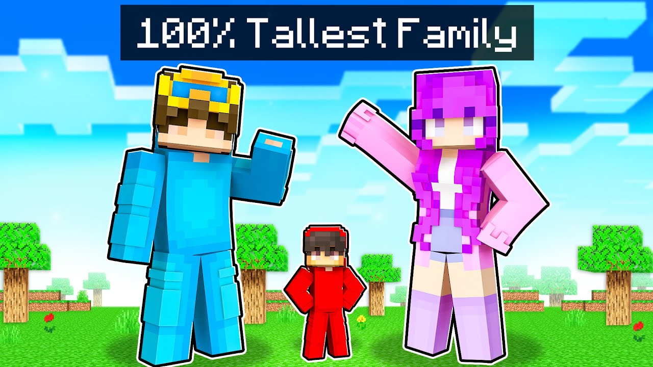 Adopted by the TALLEST FAMILY in Minecraft! - Minecraft videos