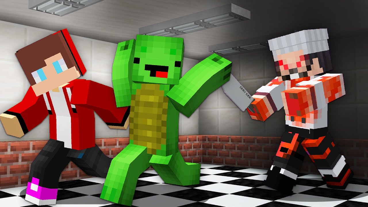 Escape The Pizzeria In Minecraft Jj And Mikey Challenge Pranks Maizen