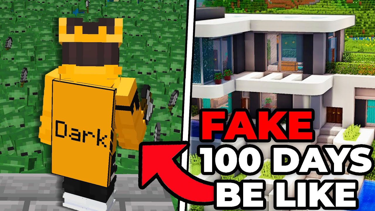 Fake Minecraft 100 Days Be Like... - Minecraft videos