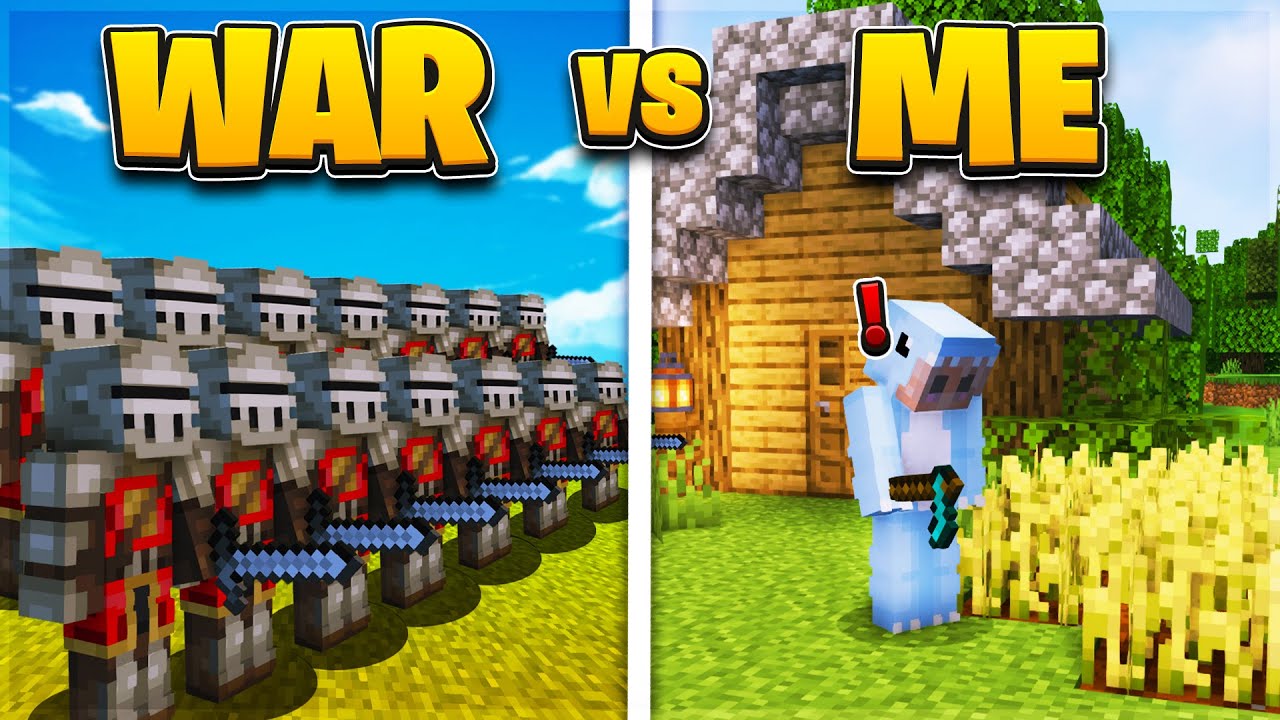 Going Against 100 Players in a Minecraft WAR - Minecraft videos