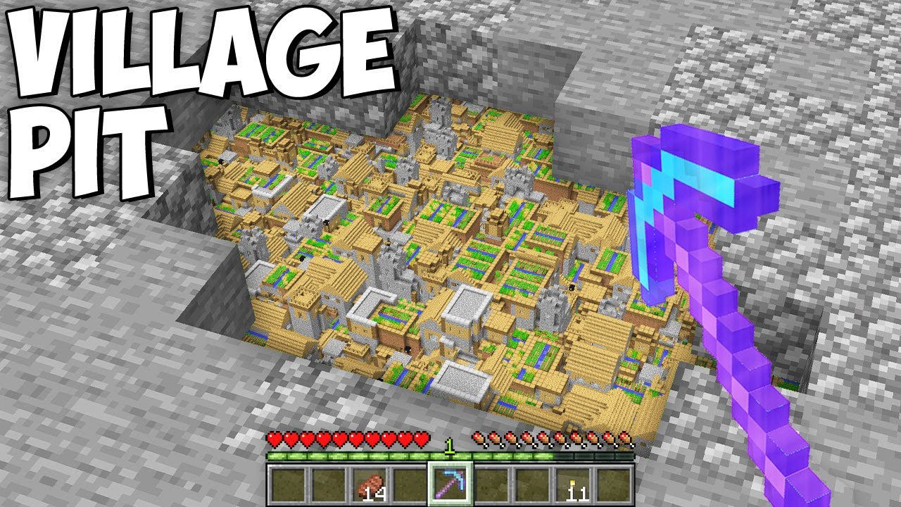 How I Found UNDERGROUND ENDLESS VILLAGE ??? Minecraft Secret Pit ...
