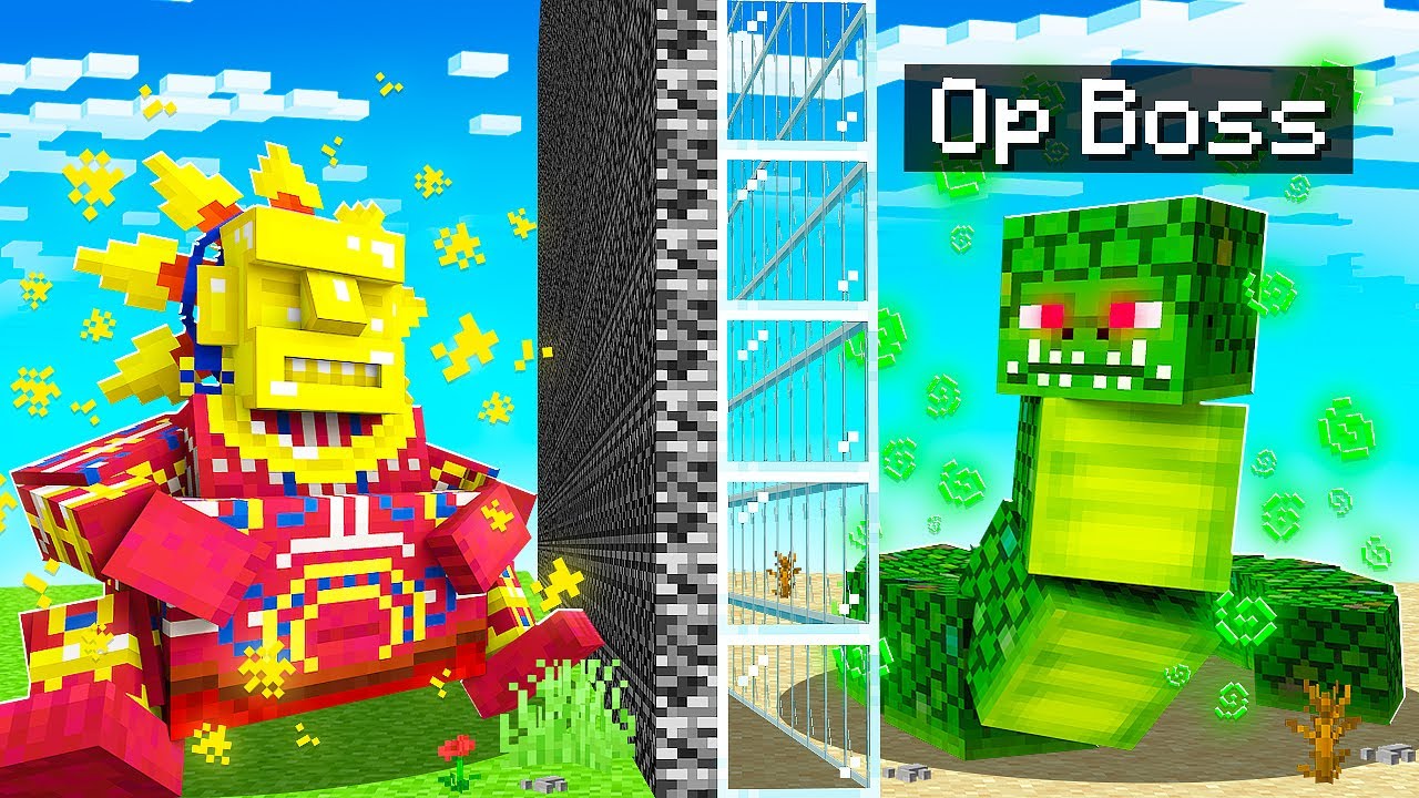 I CHEATED With OP BOSSES in a Minecraft Mob Battle! - Minecraft videos