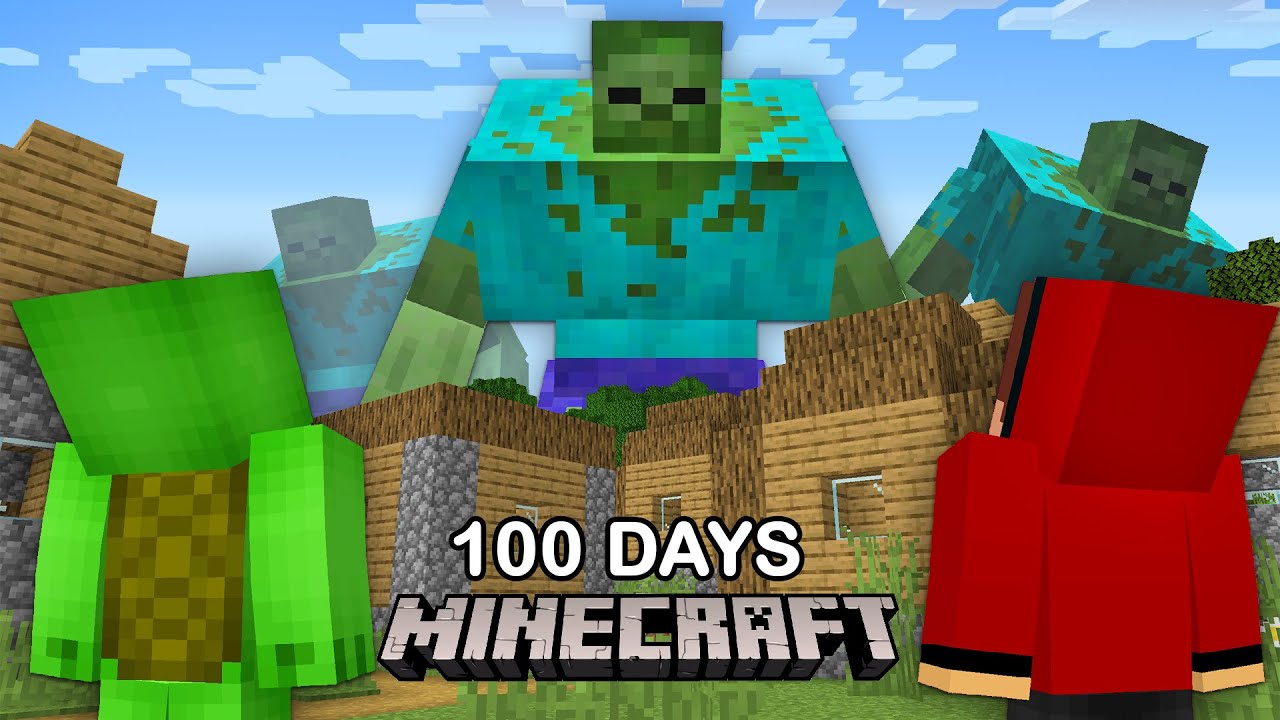 I Survived 100 Days Of Attack On Zombie Giant Titan in Minecraft Challenge Funny Pranks - Maizen ...