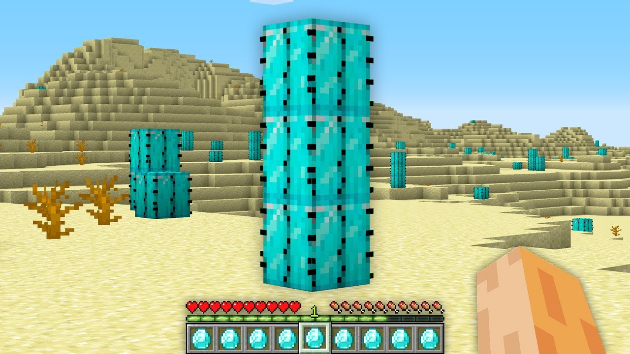 I found this DIAMOND CACTUS in Desert in My Minecraft World !!! New ...