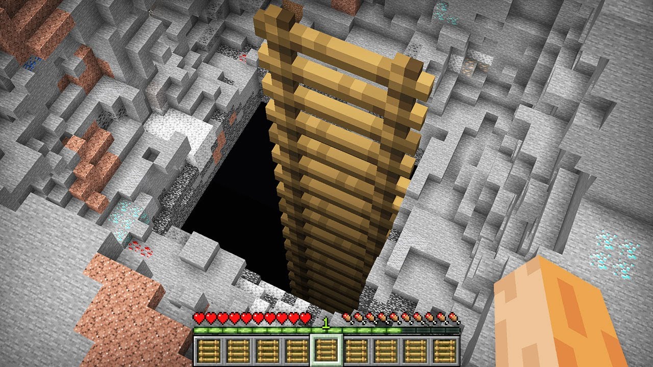 I found this GIANT LADDER under BEDROCK in My Minecraft World ...
