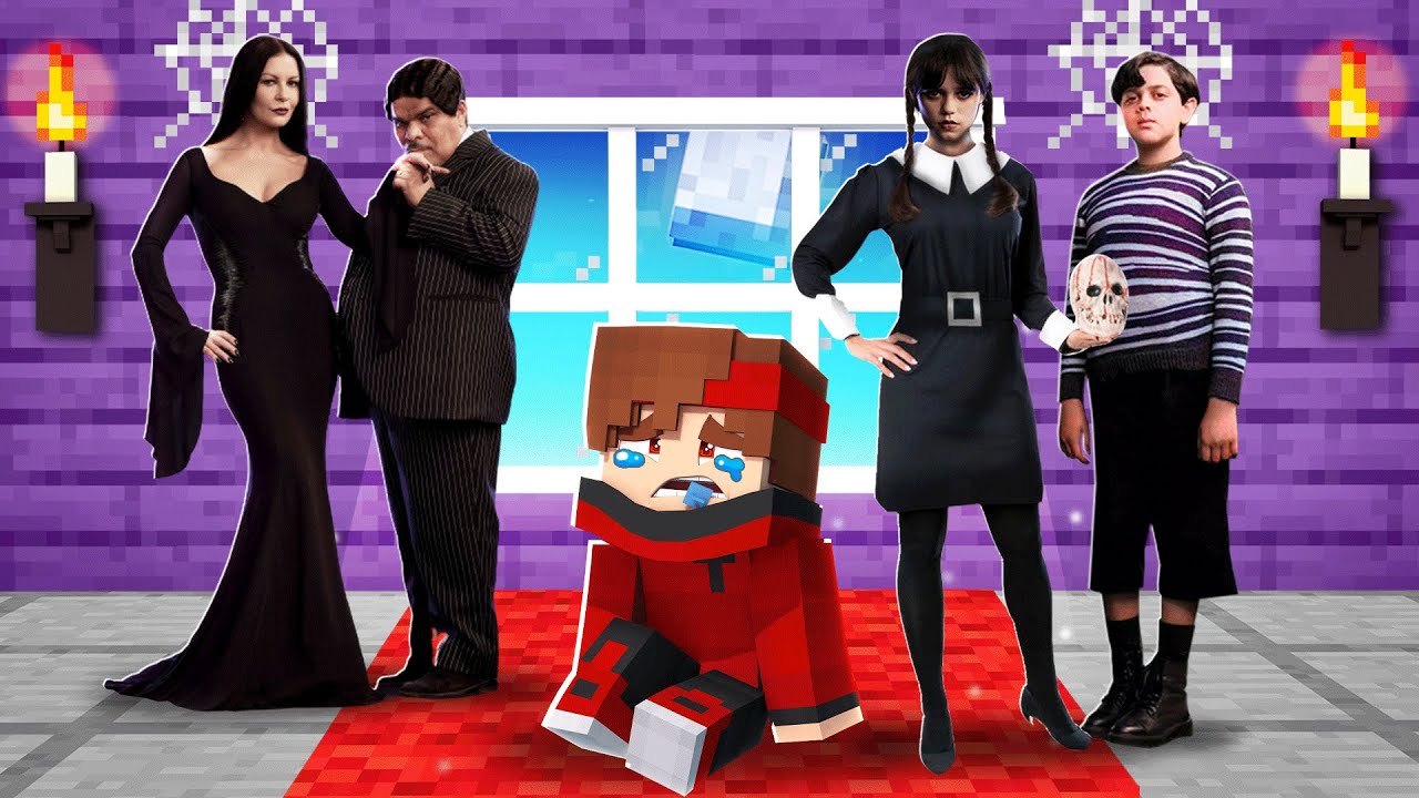 LA FAMILLE ADDAMS M'ADOPTE SUR MINECRAFT ! - Minecraft videos