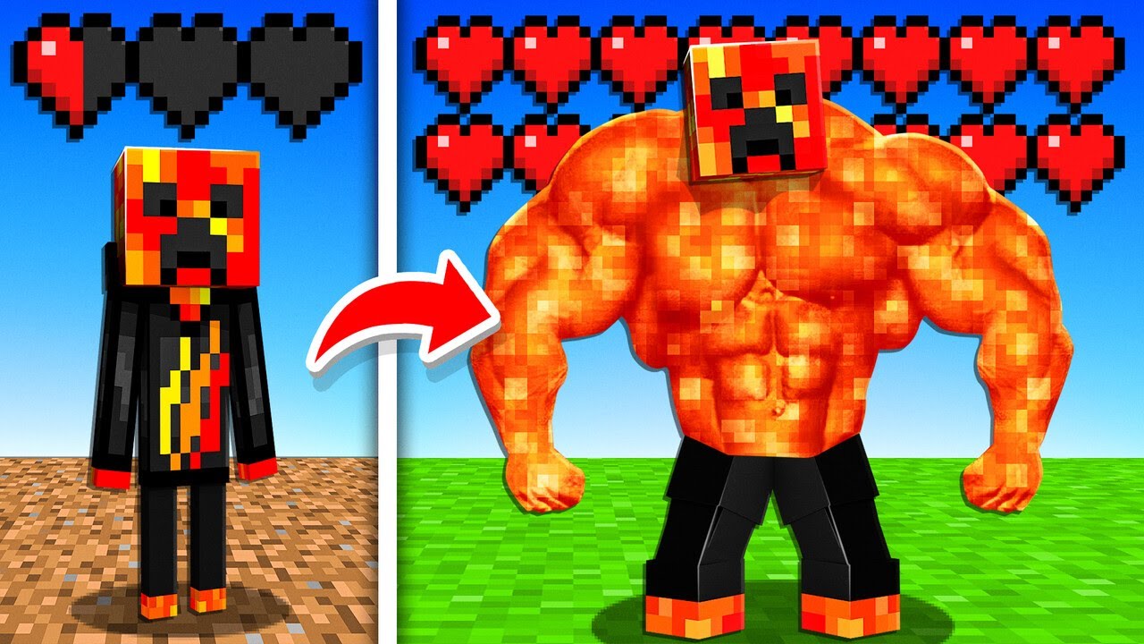 Minecraft But Your Hearts = Your Strength - Minecraft videos