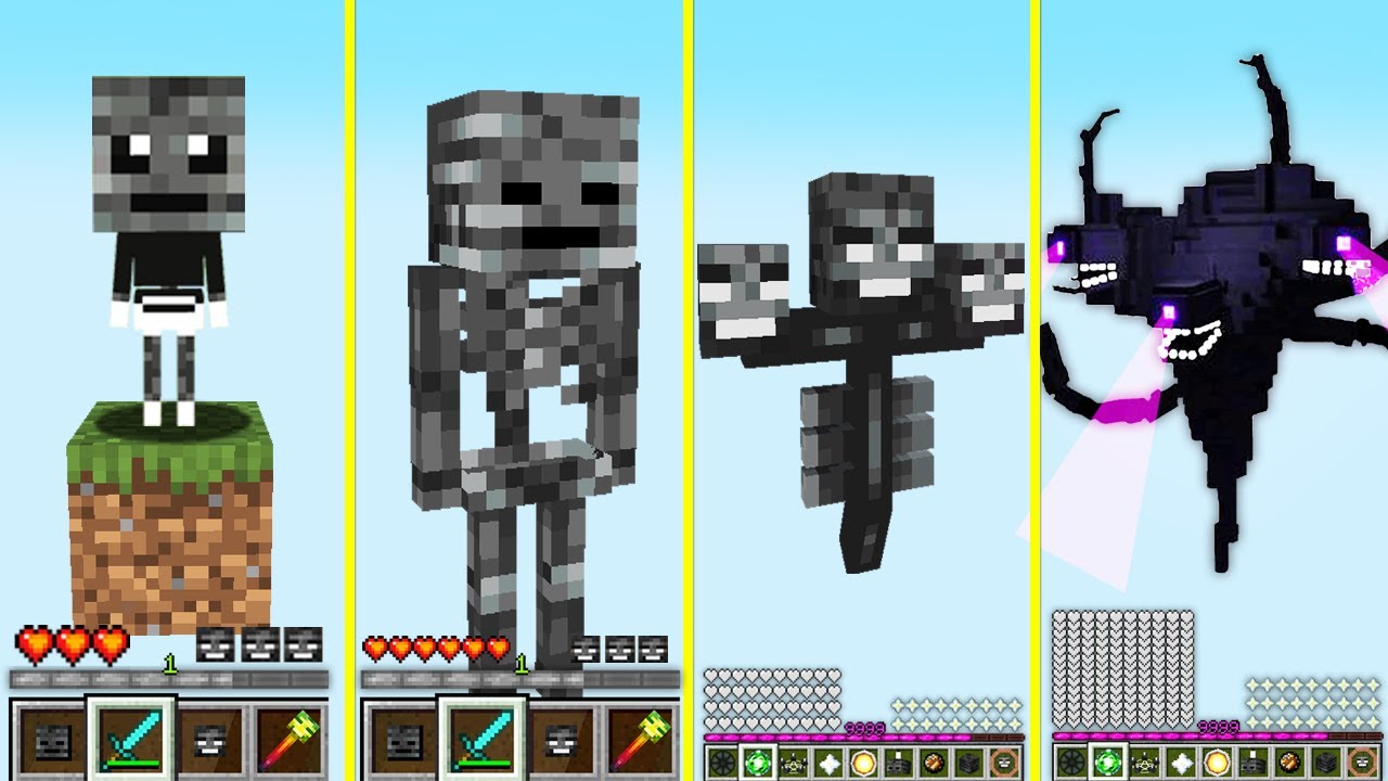 Minecraft Evolution of WITHER Life Cycle Battle Animation How to Play ...